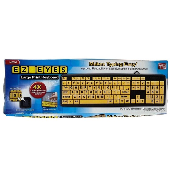 EZ EYES | Computers, Laptops & Parts | Ez Eyes Large Print Usb Keyboard ...